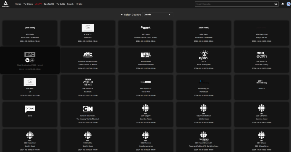Web Player - Apollo TV Canada