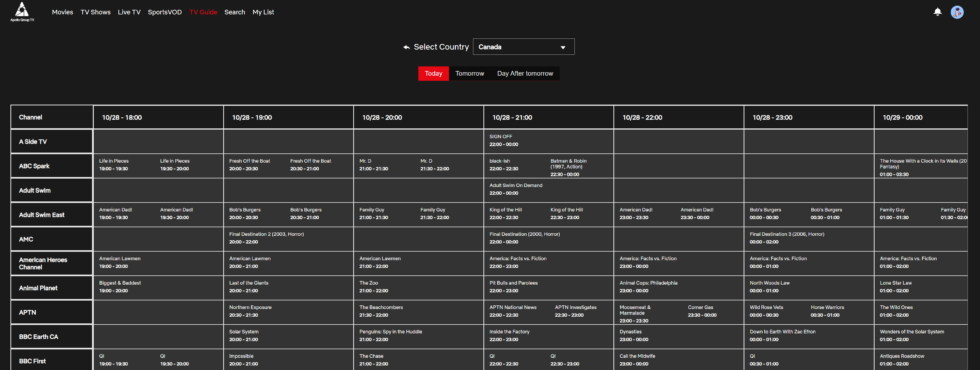 Web Player - Apollo TV Canada